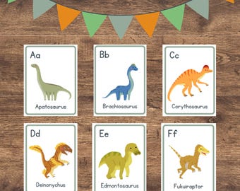 Dinosaur Alphabet Flashcards | A-Z Dinosaur Names | Letter Recognition ...