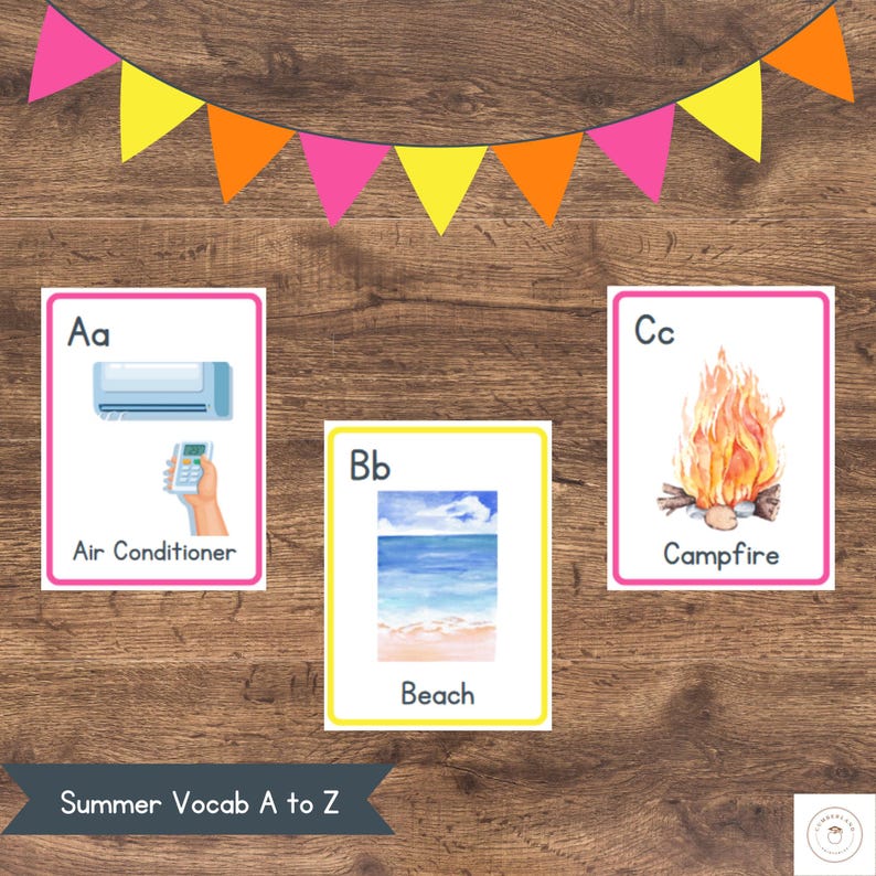 Summer Alphabet Flashcards | ABC Phonics Cards | Printable Letter ...