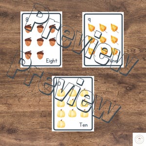 Autumn Number Flashcards 1-10: Preschool Math (PDF Download) - Etsy