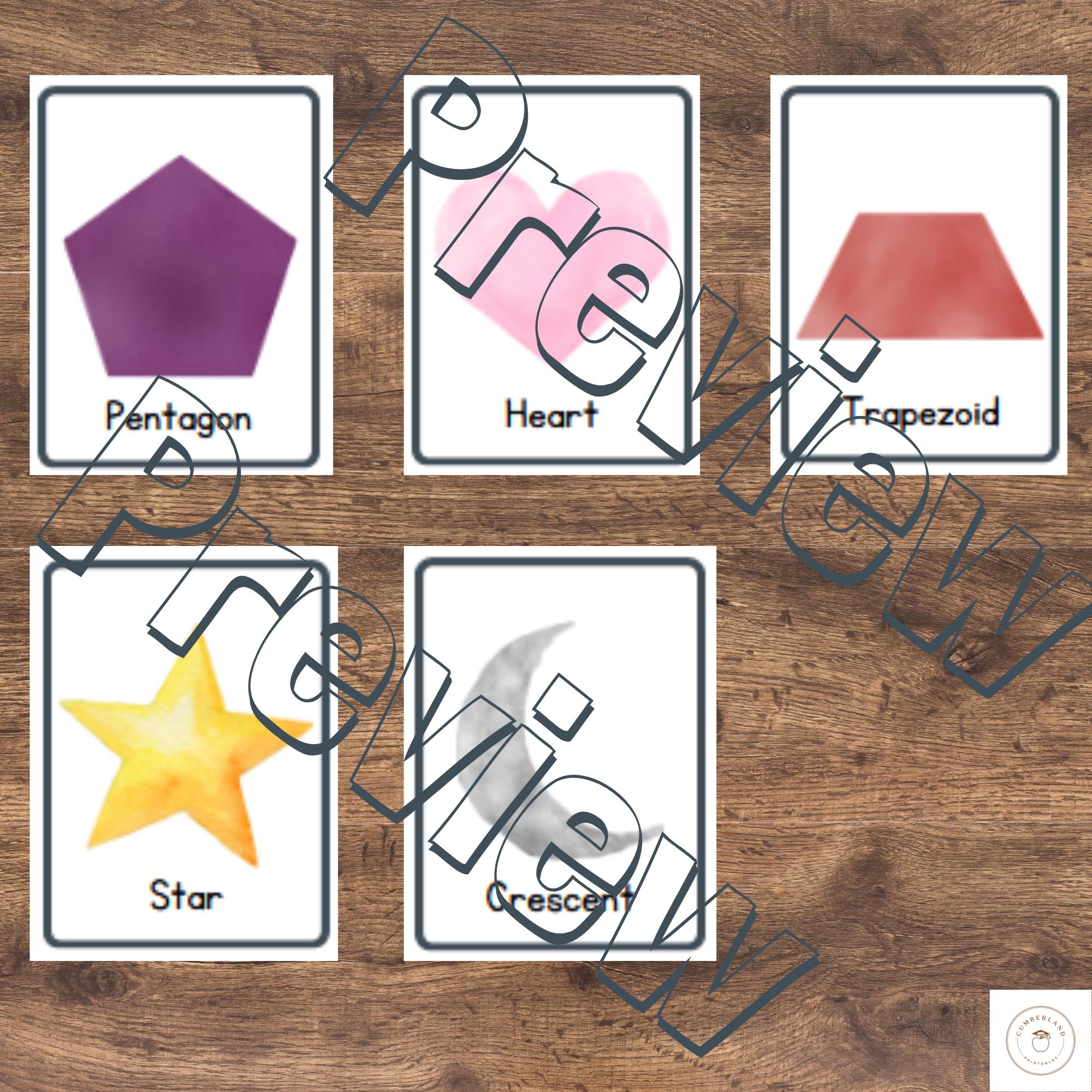 2D Shape Flashcards for Kids | Preschool and Kindergarten Learning ...