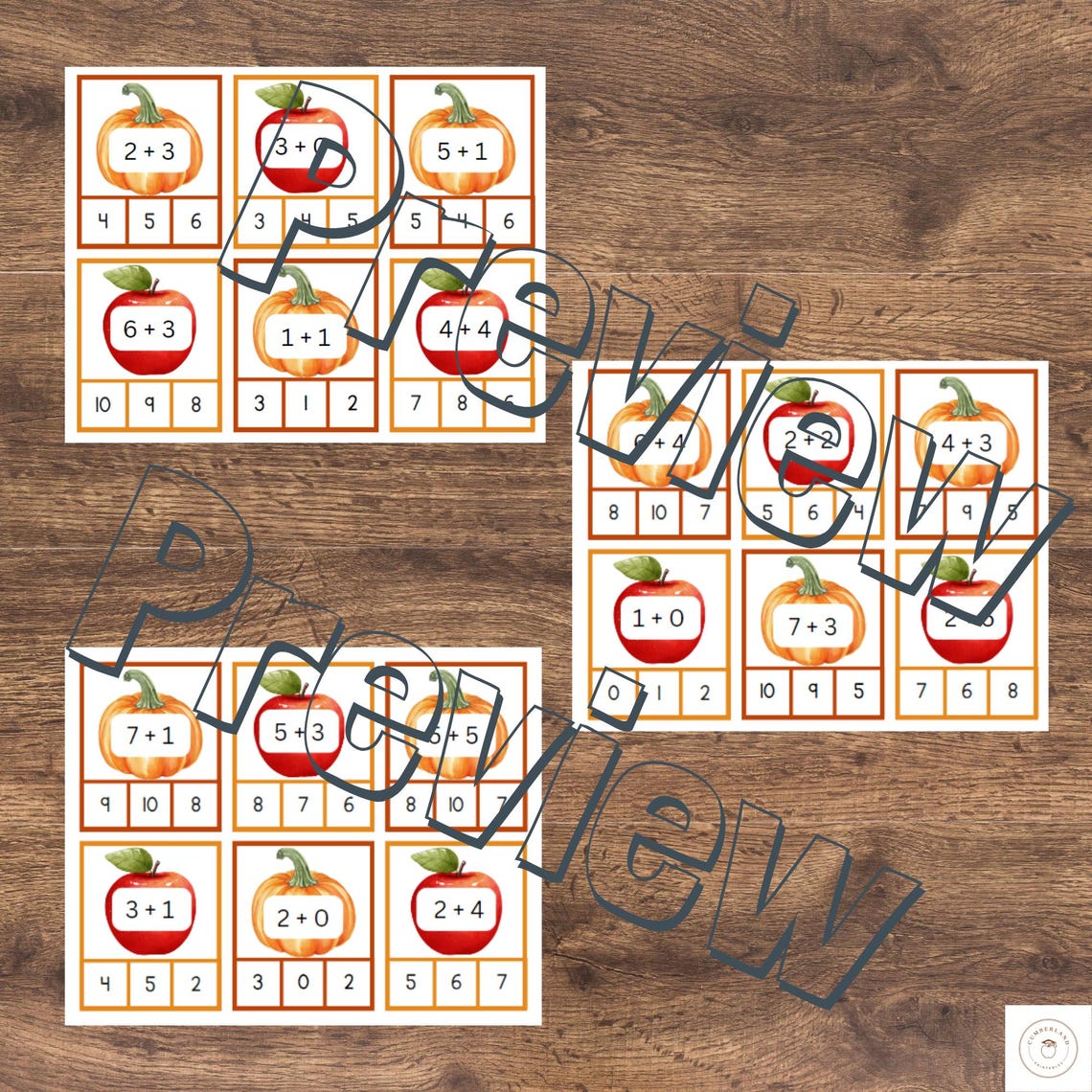 Autumn Math Clip Cards: Addition & Subtraction Practice (digital ...