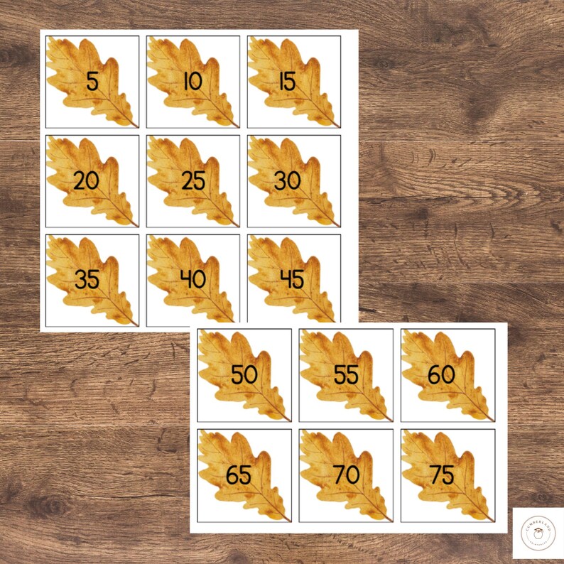 Autumn Leaf Skip Counting Fall Leaves, Count by 2s, Count by 5s, Count ...