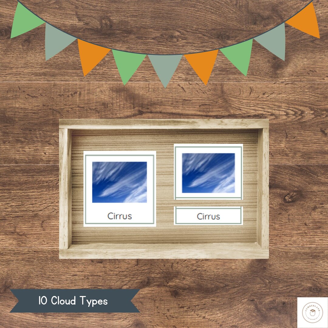 Cloud Types Montessori 3-part Cards | Weather & Science Learning ...