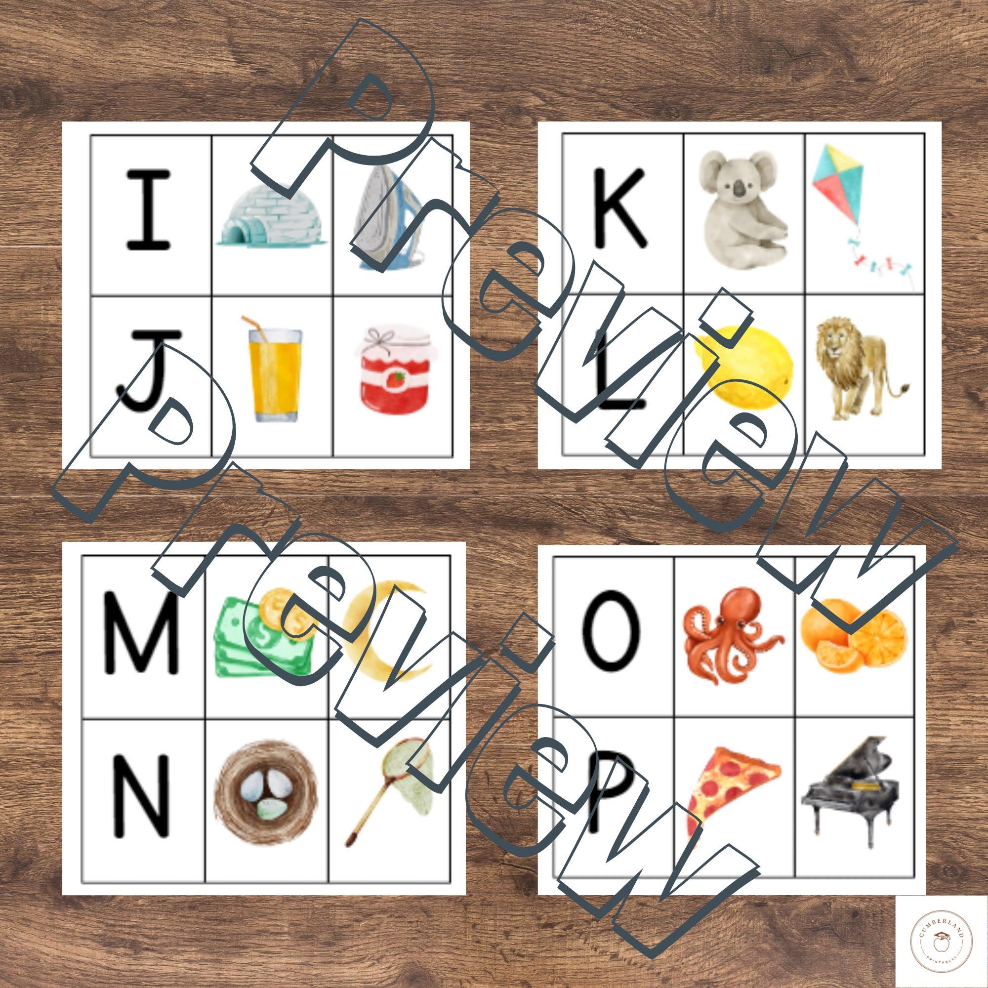 Beginning Sound Matching Cards | Alphabet Letter Recognition & Phonemic ...