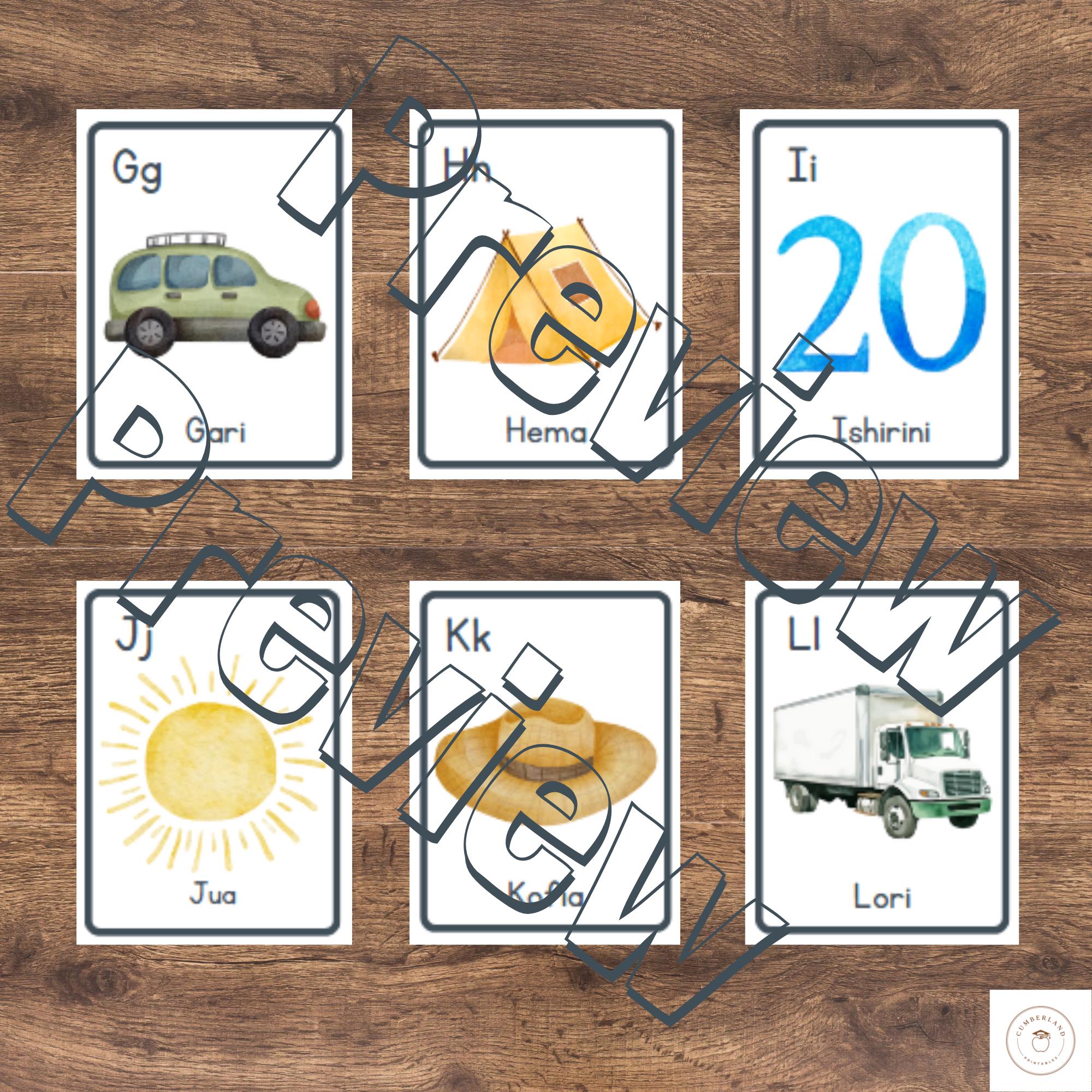 Swahili Alphabet Flashcards | Learn Kiswahili Letters & Vocabulary ...