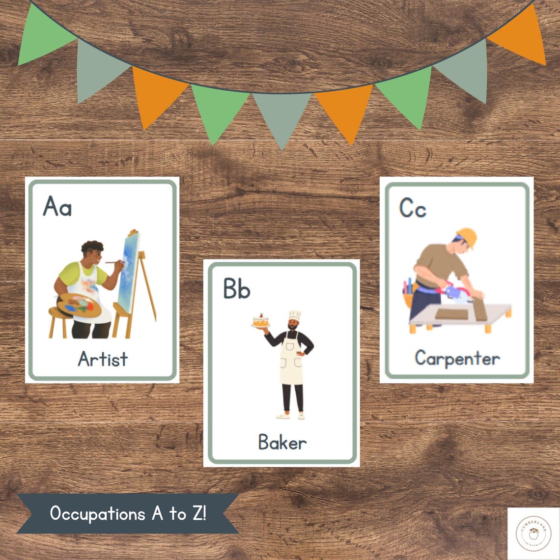 Occupations Alphabet Flashcards | A to Z Jobs Cards | Career Phonics ...