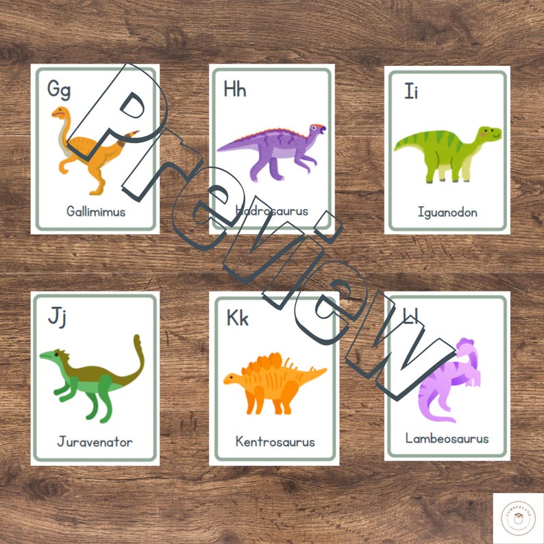 Dinosaur Alphabet Flashcards | A-Z Dinosaur Names | Letter Recognition ...