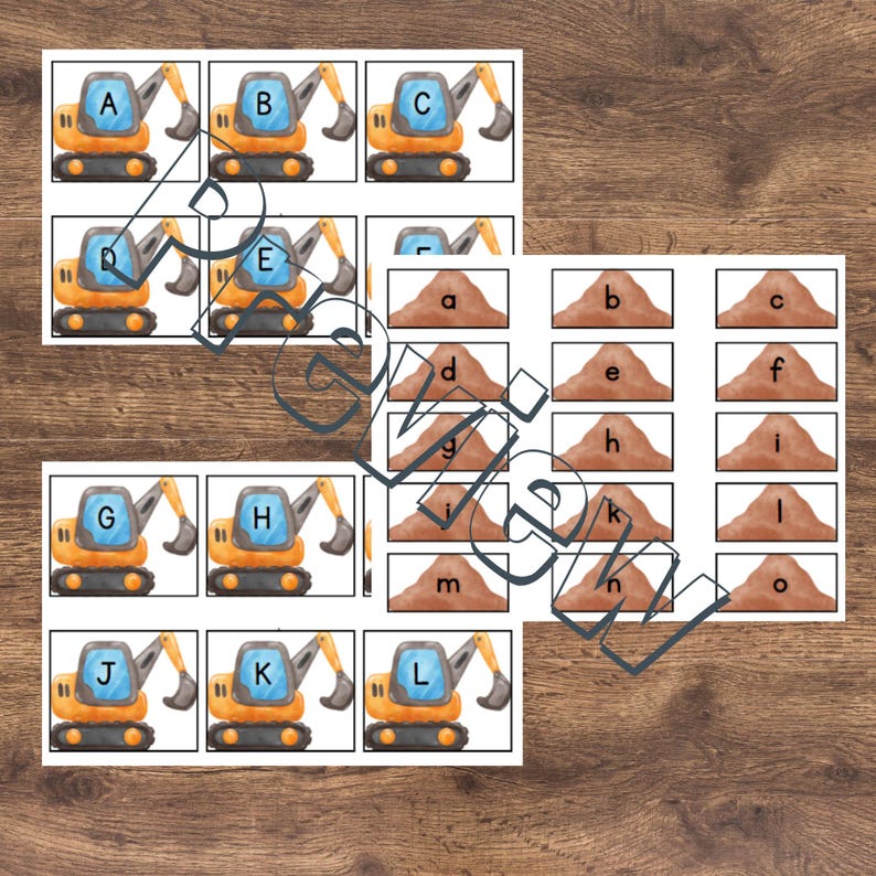 Construction Alphabet Match: Upper- & Lowercase Letter Activity (PDF ...