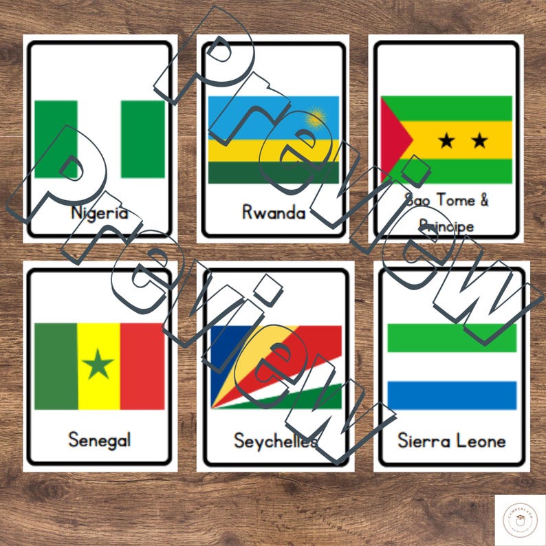 Flags of Africa Flashcards: Geography & Social Studies (PDF) - Etsy