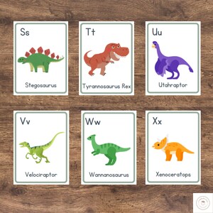 Dinosaur Alphabet Flashcards Dinosaurs A to Z, Dinosaur Names, Learn ...