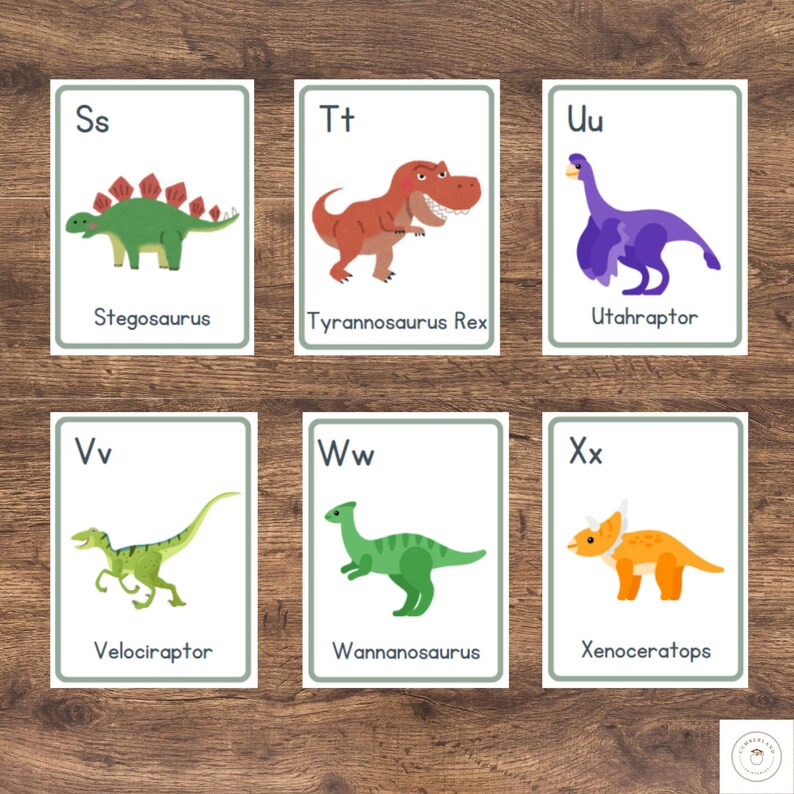 Dinosaur Alphabet Flashcards Dinosaurs A to Z, Dinosaur Names, Learn ...