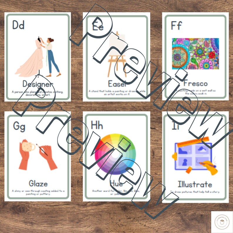 Visual Arts ABC Flashcards | Art Vocabulary A-Z | Phonics and Alphabet ...