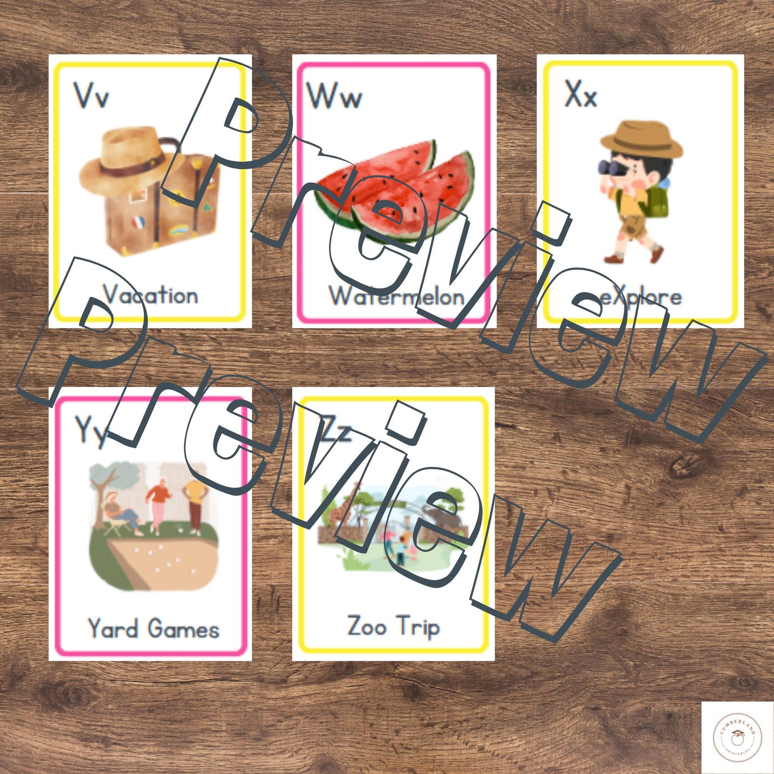 Summer Alphabet Flashcards | ABC Phonics Cards | Printable Letter ...