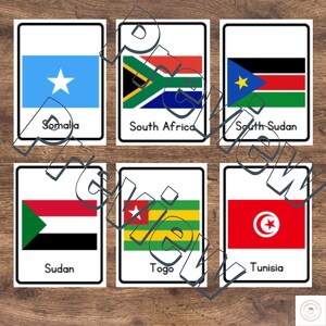 Flags of Africa Flashcards: Geography & Social Studies (PDF) - Etsy