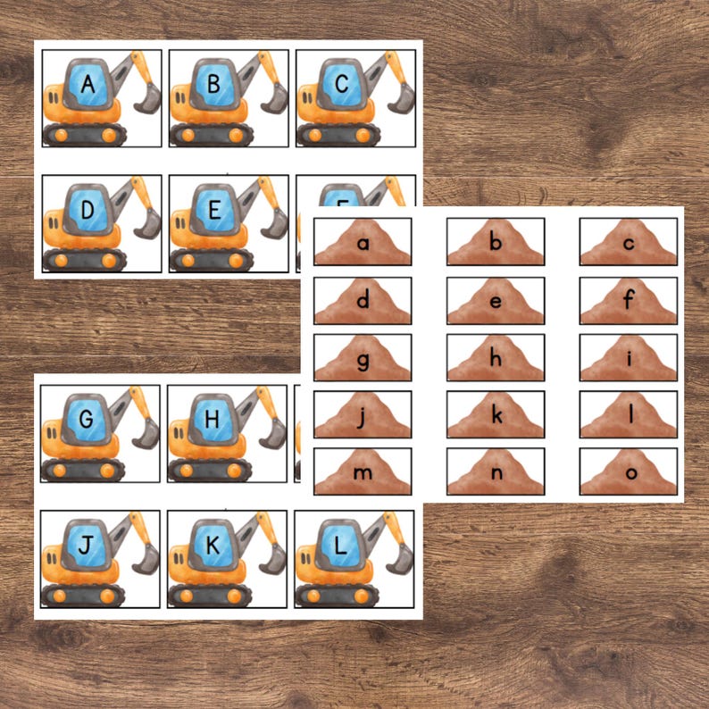 Construction Alphabet Match Uppercase and Lowercase Letters, Hands-on ...