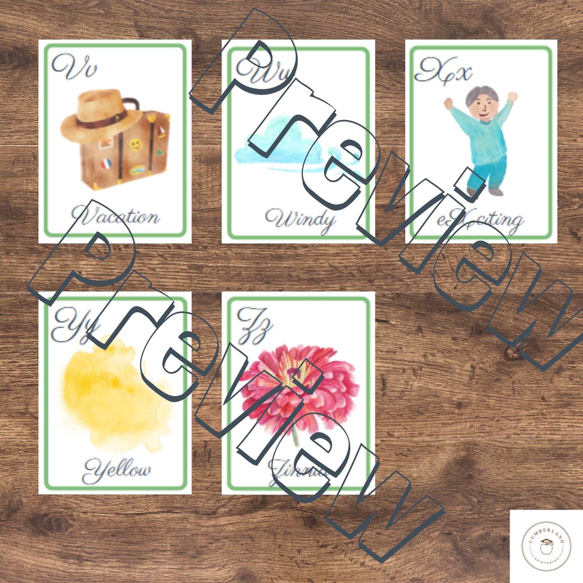 Spring Cursive Alphabet Flashcards | ABC Phonics | Cursive Letter ...