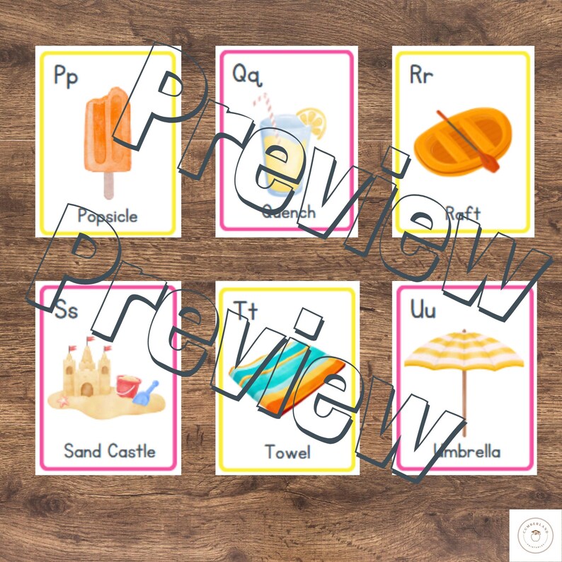 Summer Alphabet Flashcards | ABC Phonics Cards | Printable Letter ...