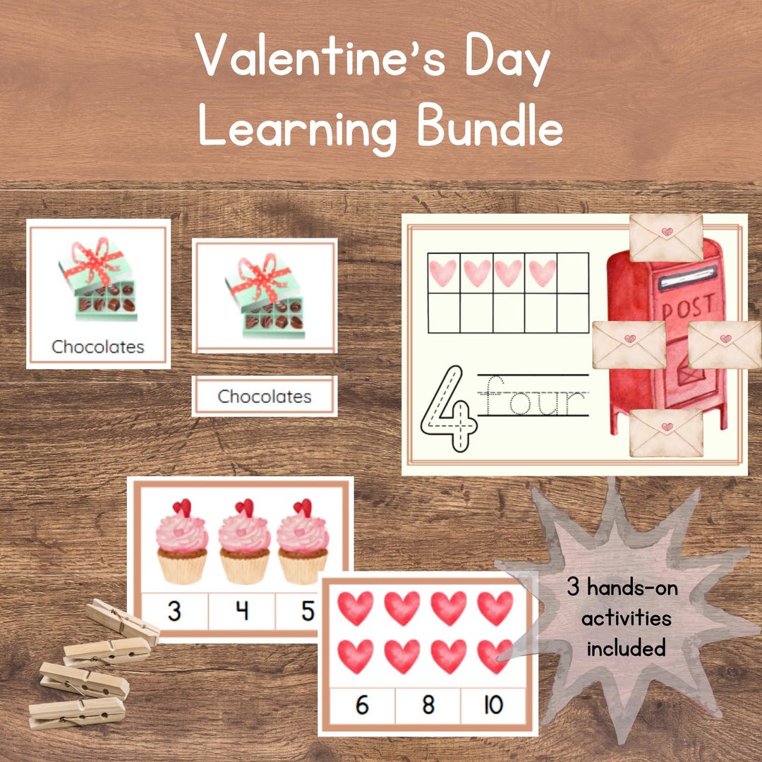 Valentine's Day Learning Bundle | Montessori Math & Literacy Activities ...