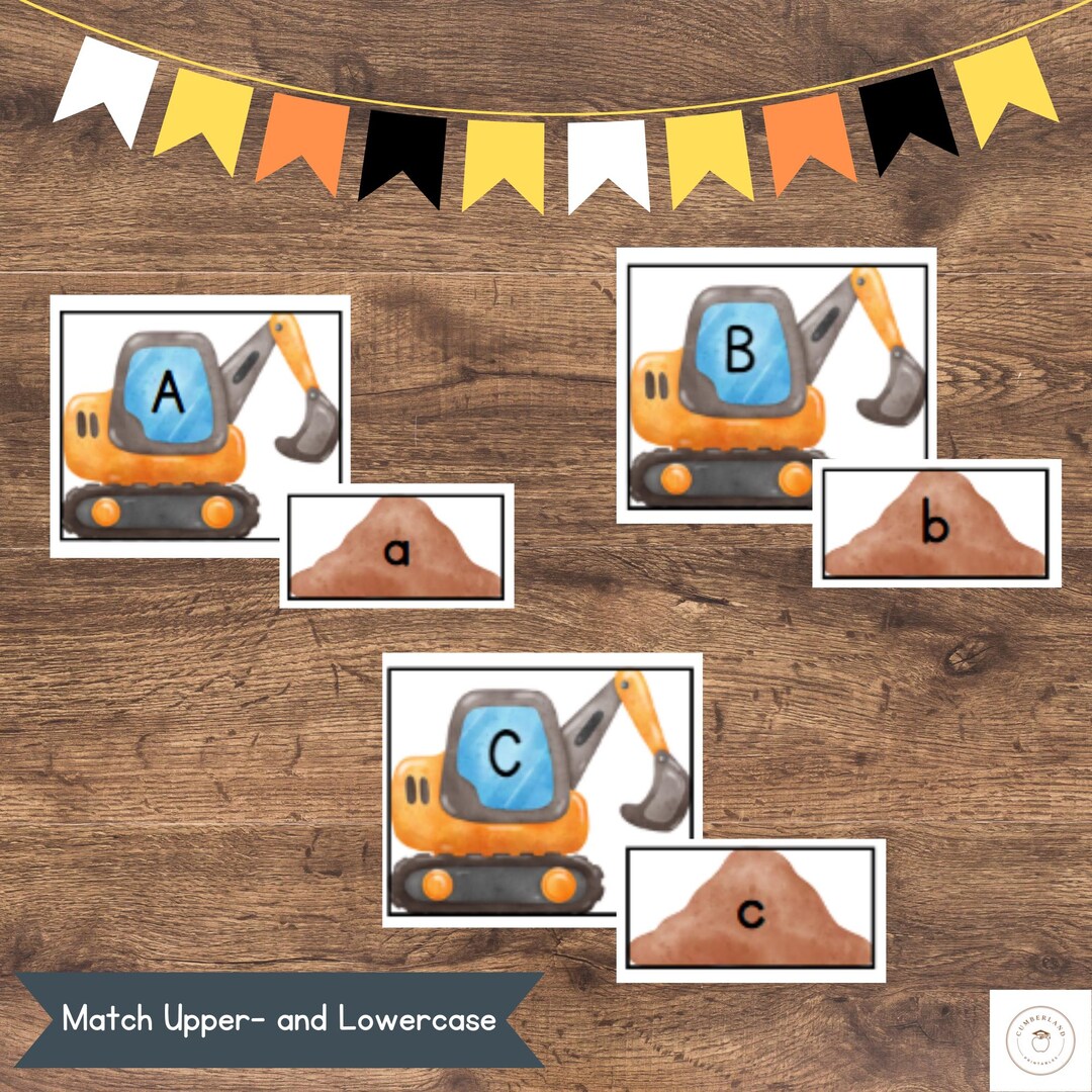 Construction Alphabet Match Uppercase and Lowercase Letters, Hands-on ...