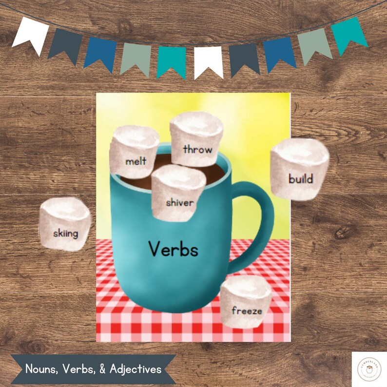 Hot Chocolate Parts of Speech Sort | Winter Grammar Activity (digital ...