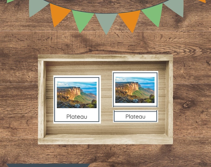 Landforms Three-part Cards: Montessori-style Flashcards, Homeschool ...