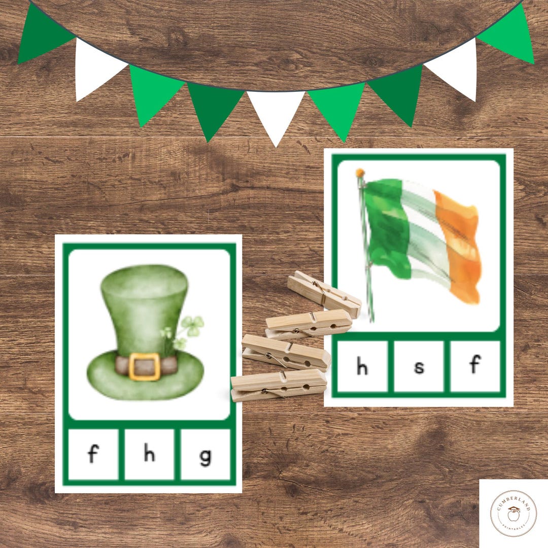St. Patrick’s Day Beginning Sounds Clip Cards | Shamrock Phonics ...