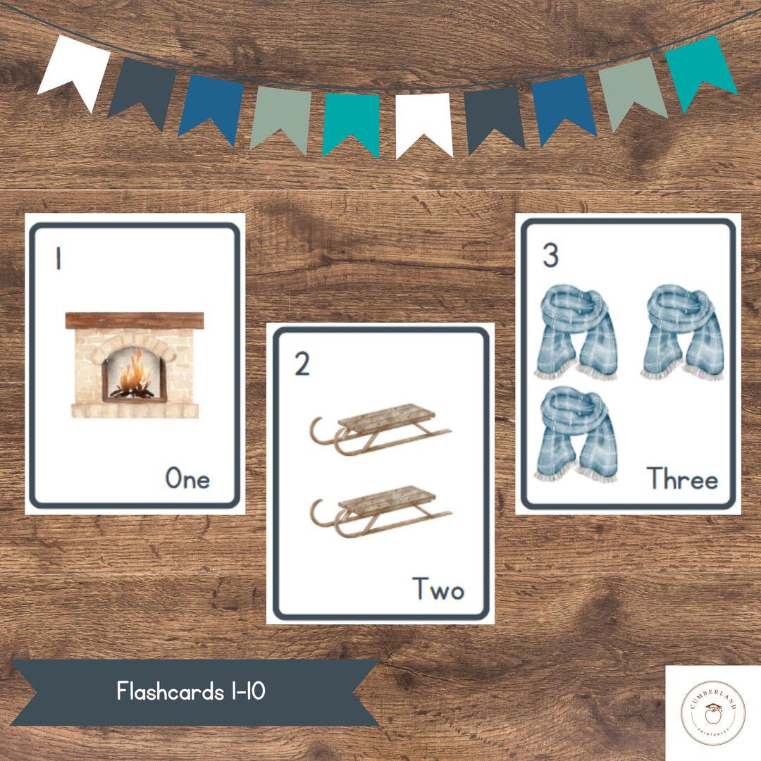 Winter Number Flashcards 1-10 | Learn to Count | Winter Math | Number ...