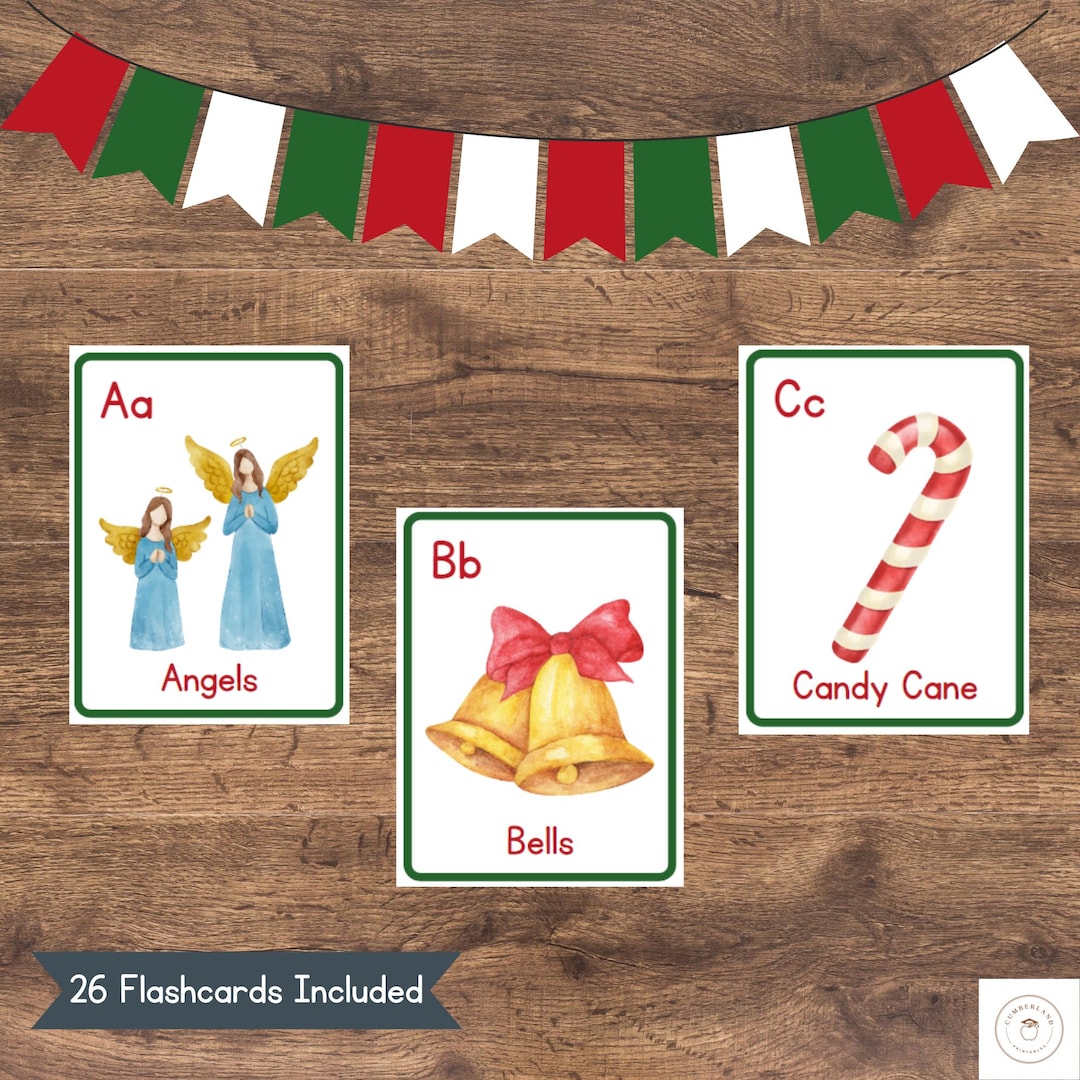 Christmas Alphabet Flashcards Christmas Vocabulary, Christmas A to Z - Etsy