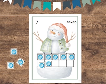 Snowman Ten Frames for Counting 1-10 | Winter Math Activity for ...