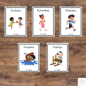 Swahili Verbs Flashcards Kiswahili, Learn Swahili, Swahili for Kids ...