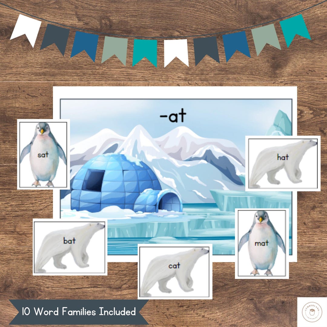 Winter CVC Word Family Mats Phonics, Word Families, Learn to Read, Sort ...