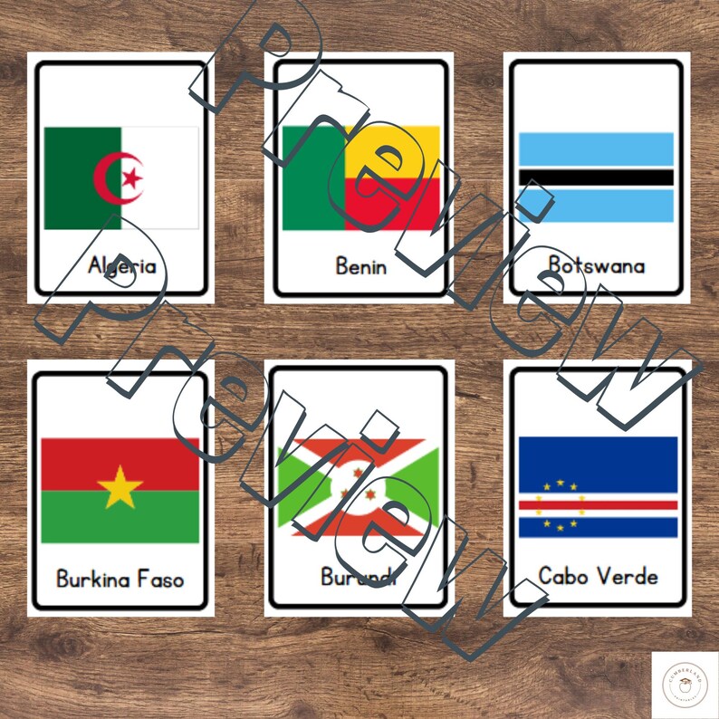 Flags of Africa Flashcards: Geography & Social Studies (PDF) - Etsy