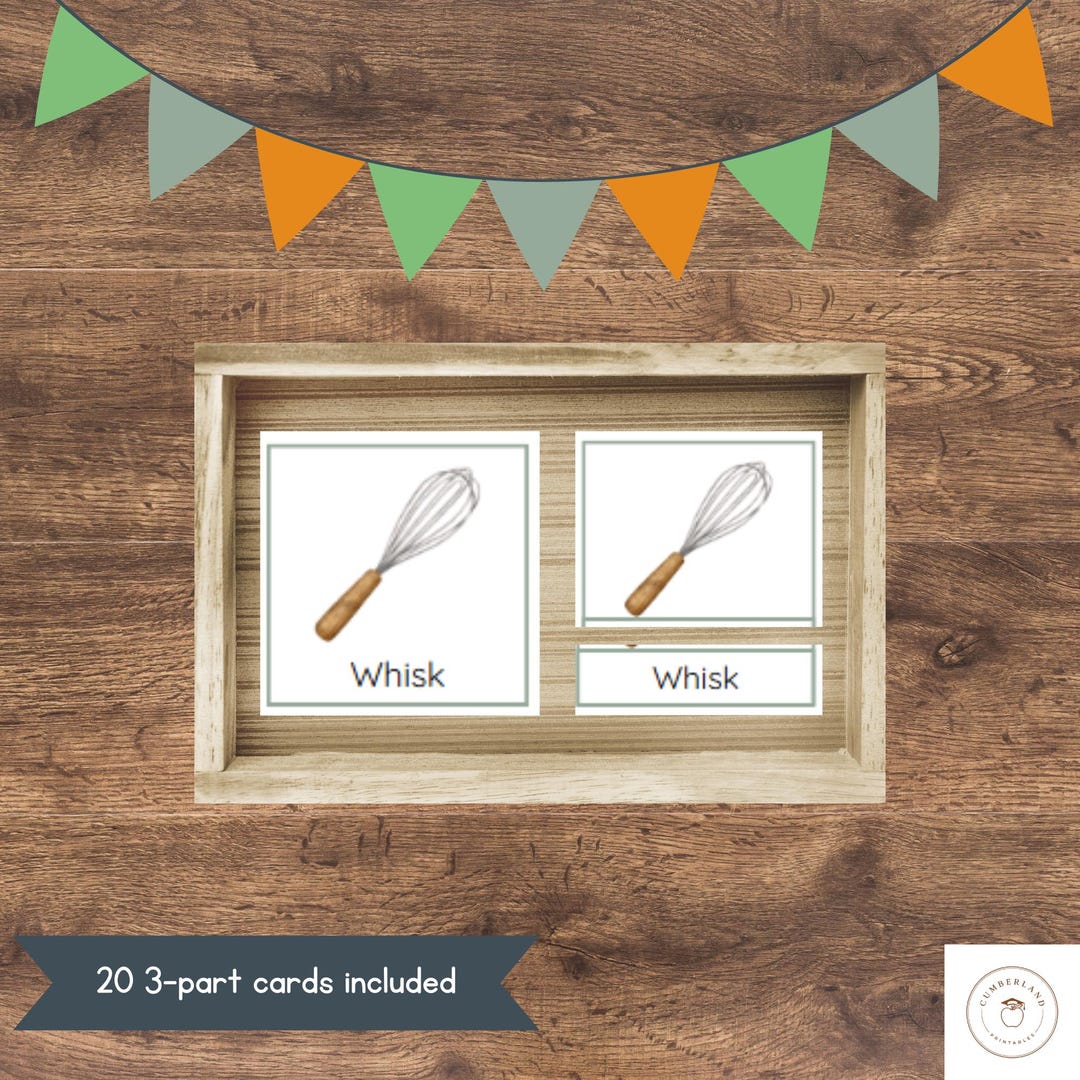 Kitchen Items Montessori 3-part Cards | Nomenclature Cards | Practical ...