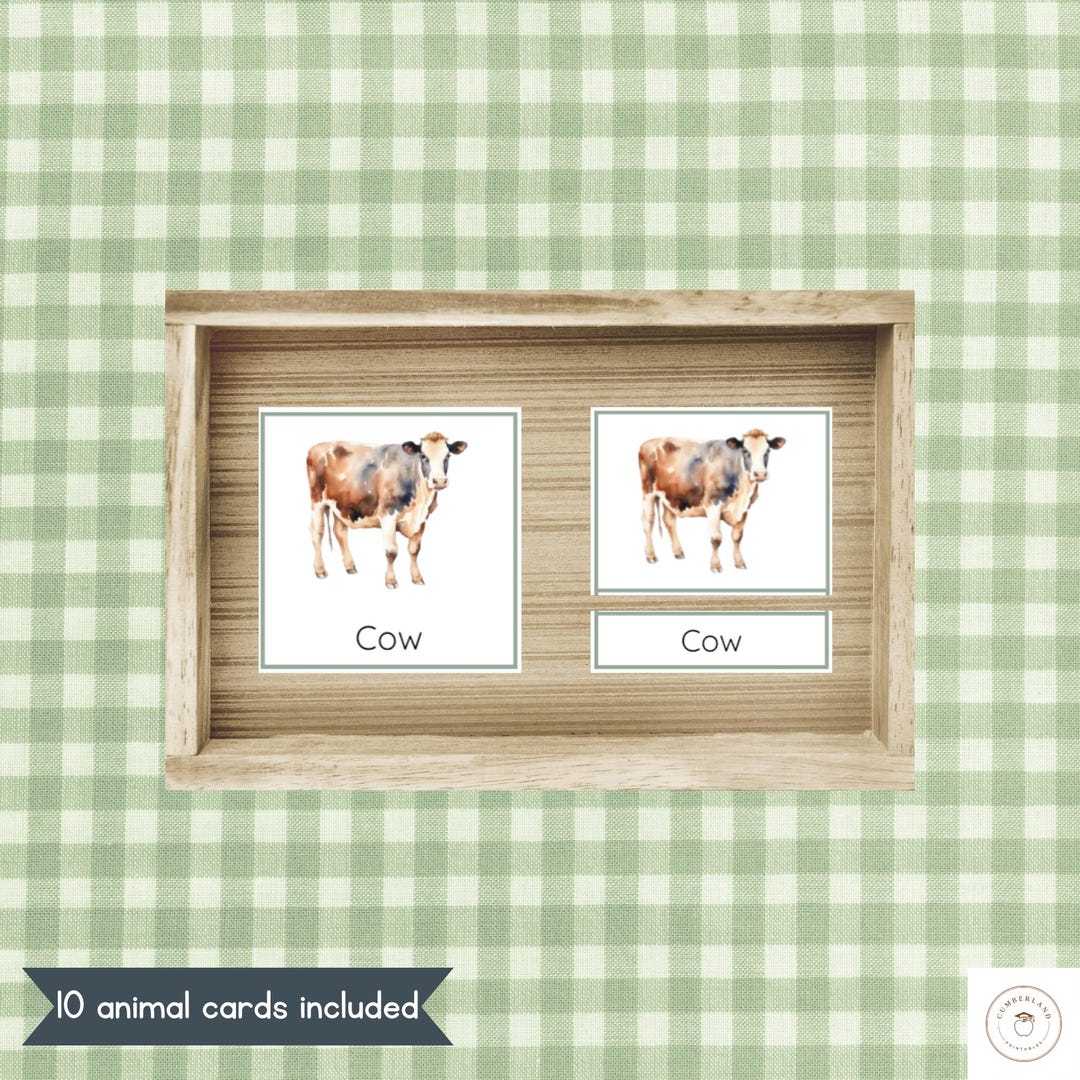 Farm Animals Montessori 3-part Cards - Etsy