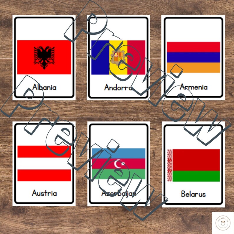 Flags of Europe Flashcards: Geography Learning Resource (PDF) - Etsy