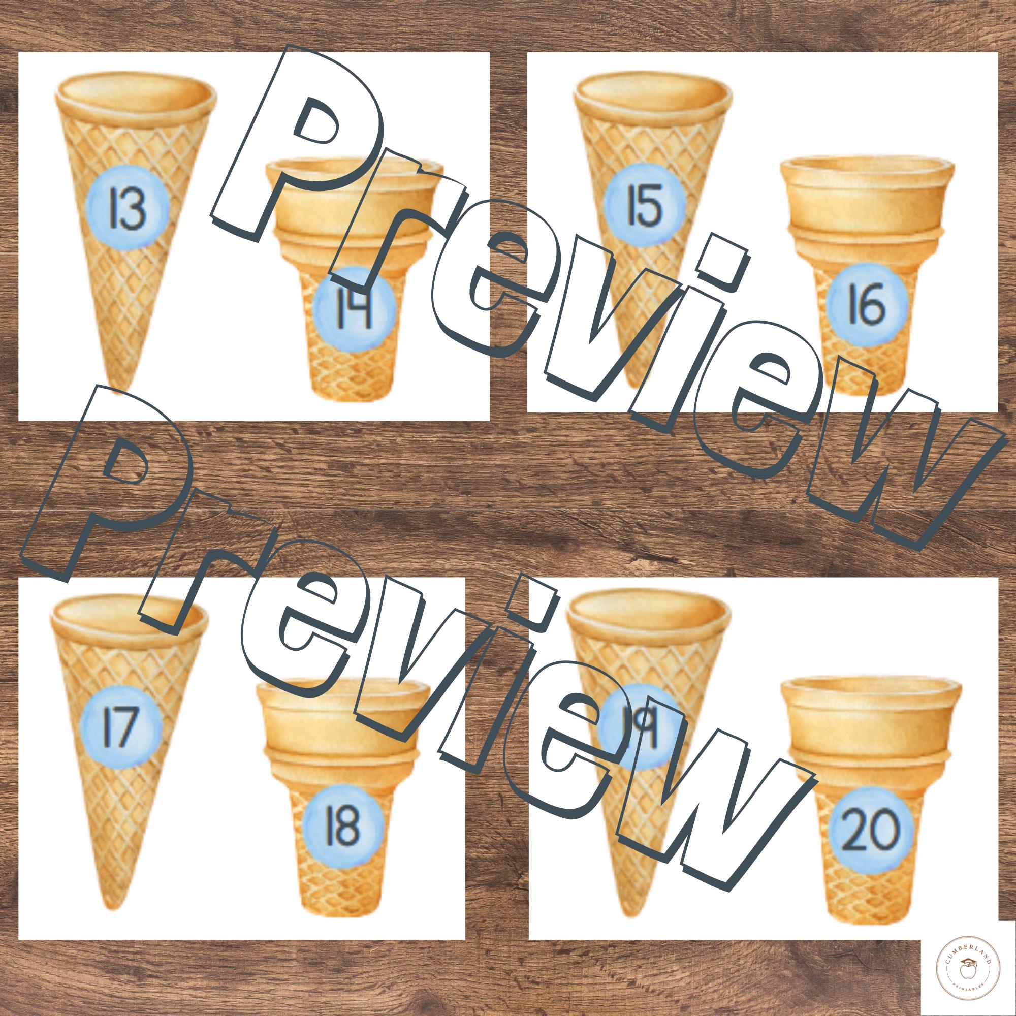 Ice Cream Scoop Counting Activity | Hands-on Preschool & Kindergarten ...