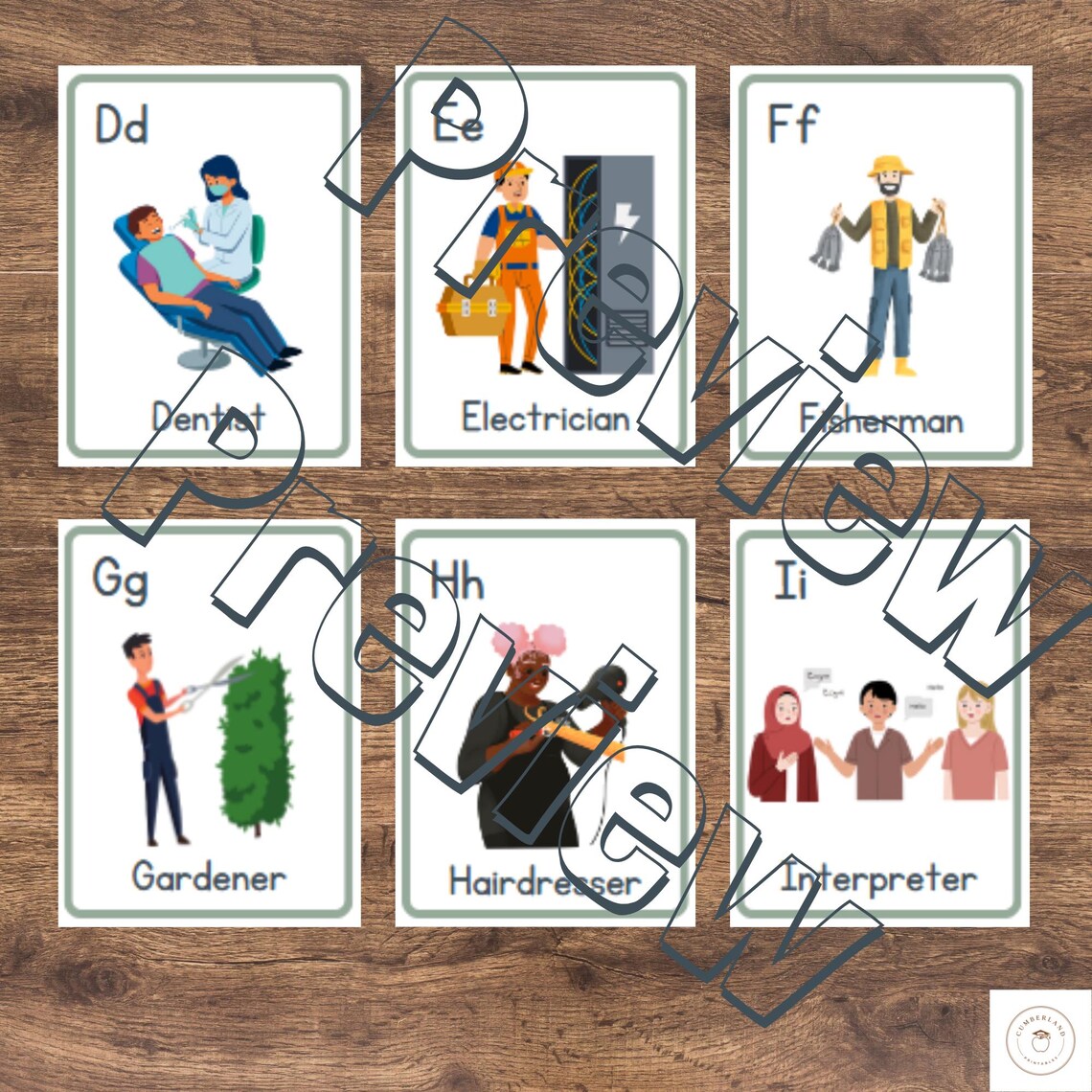 Occupations Alphabet Flashcards | A to Z Jobs Cards | Career Phonics ...