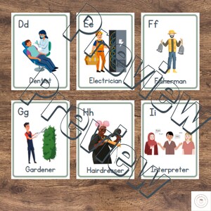 Occupations Alphabet Flashcards | A to Z Jobs Cards | Career Phonics ...