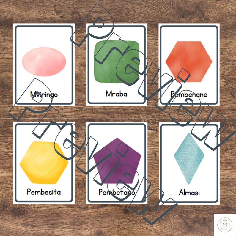 Swahili 2D Shape Flashcards | Printable Swahili Flashcards for Kids ...