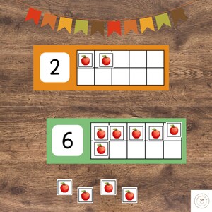 Apple Ten Frames Practice Counting, Counting to 10 - Etsy