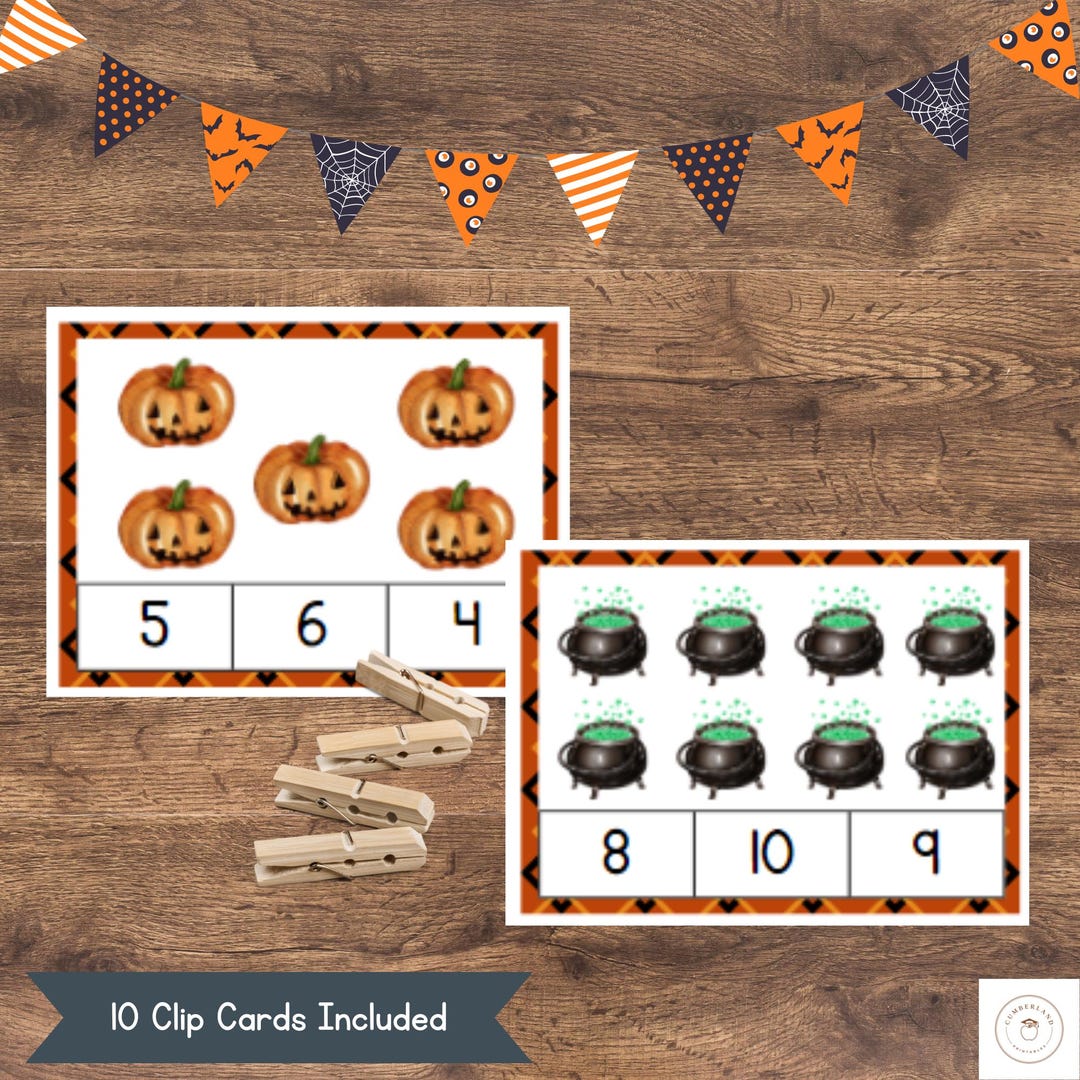 Tarjetas para contar y recortar en Halloween: conteo en Halloween ...