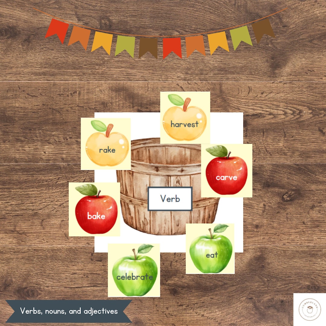 Autumn Parts of Speech Sort Practice Identifying Verbs, Nouns, and ...