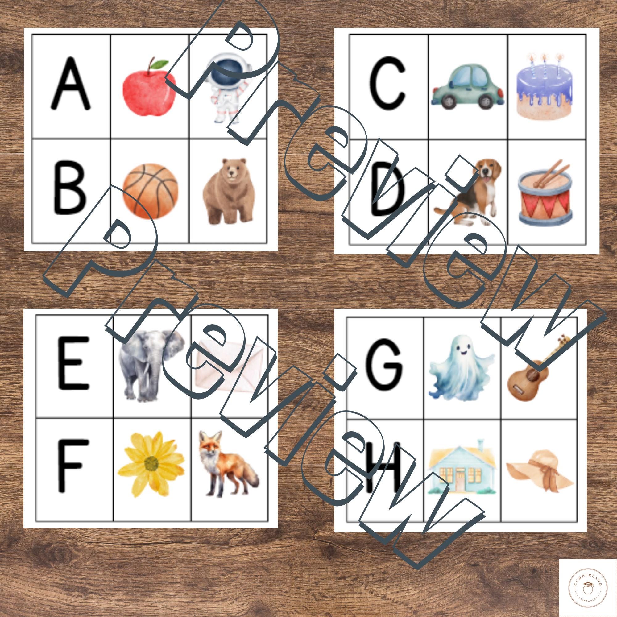 Beginning Sound Matching Cards | Alphabet Letter Recognition & Phonemic ...