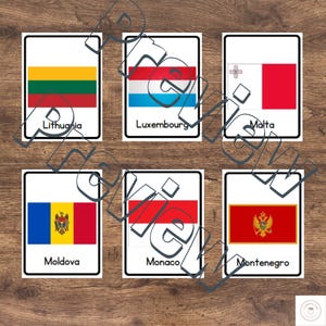 Flags of Europe Flashcards: Geography Learning Resource (PDF) - Etsy