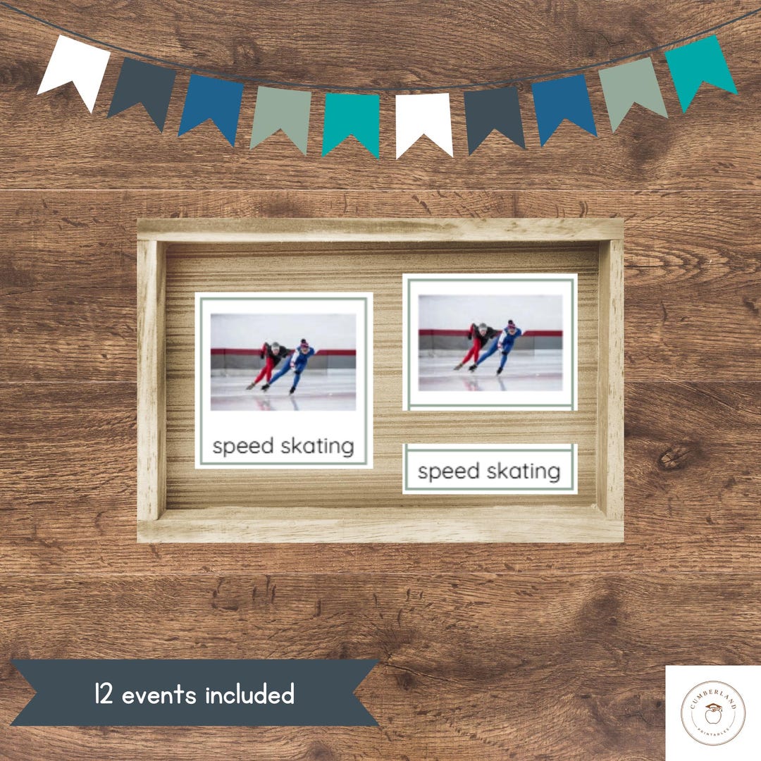 Winter Olympics Montessori 3-part Cards | Winter Sports Vocabulary ...