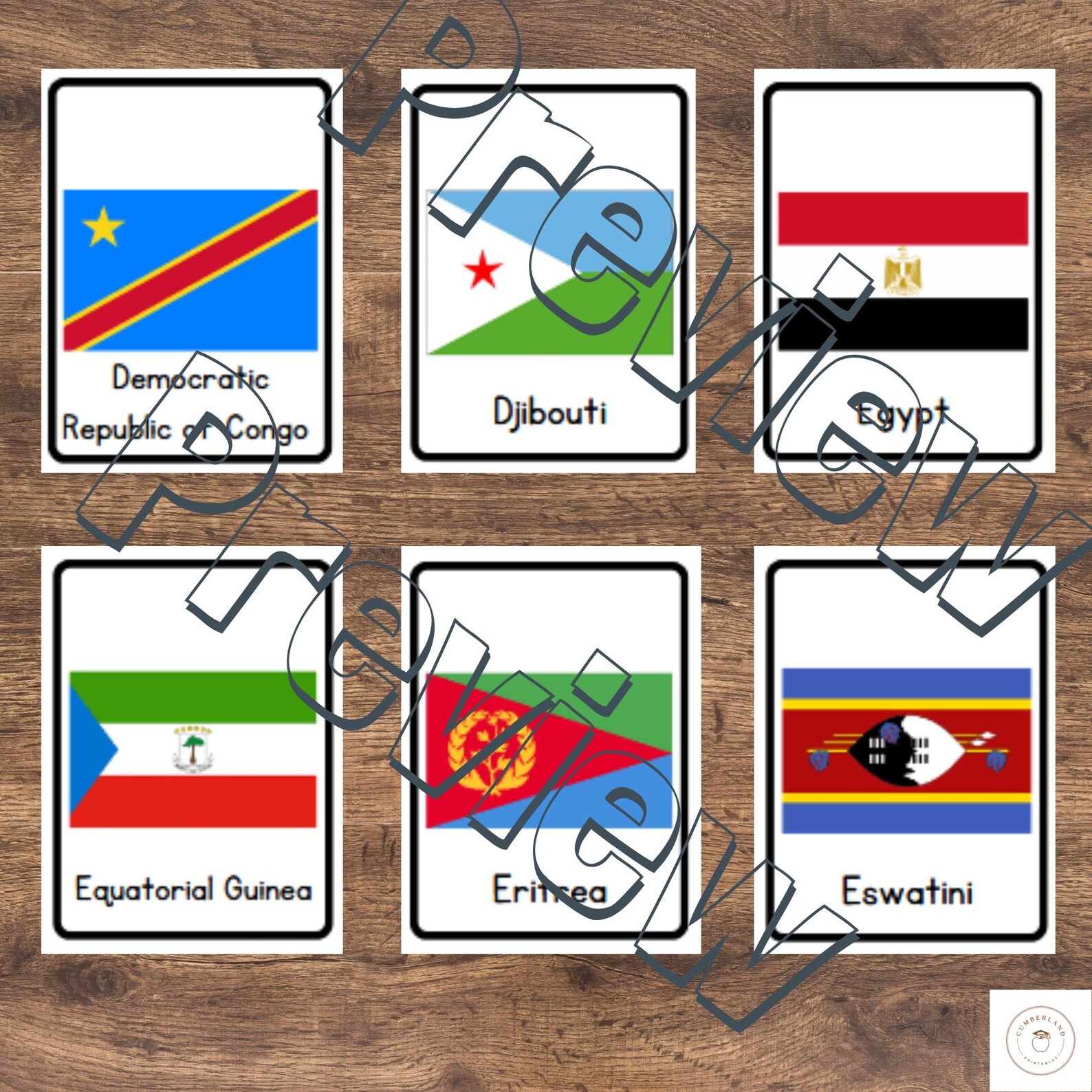 Flags of Africa Flashcards: Geography & Social Studies (PDF) - Etsy