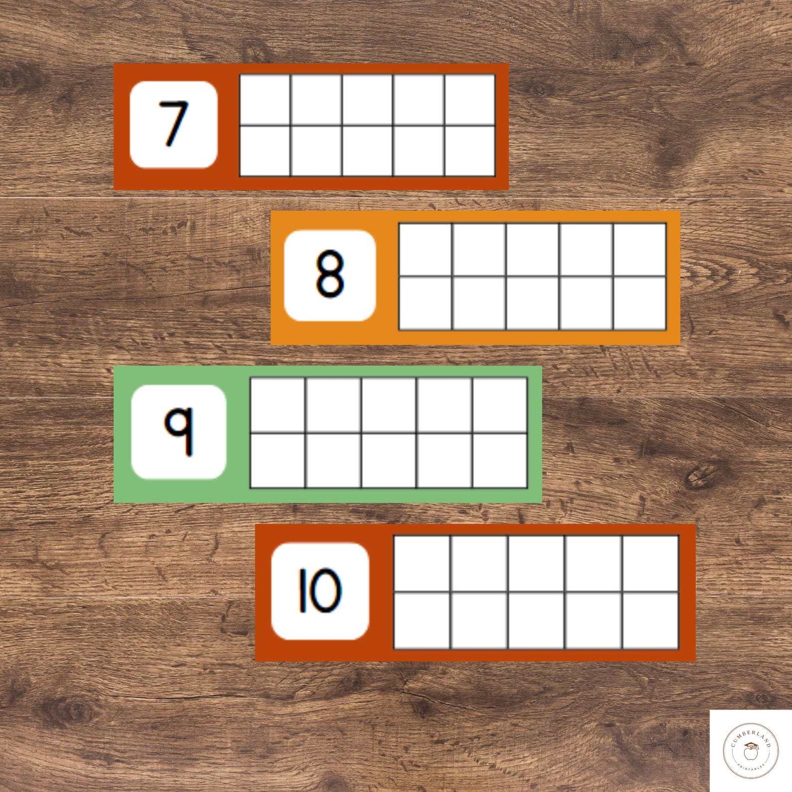 Apple Ten Frames Practice Counting, Counting to 10 - Etsy