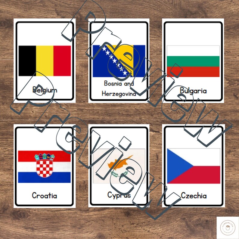 Flags of Europe Flashcards: Geography Learning Resource (PDF) - Etsy