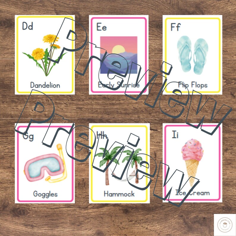 Summer Alphabet Flashcards | ABC Phonics Cards | Printable Letter ...