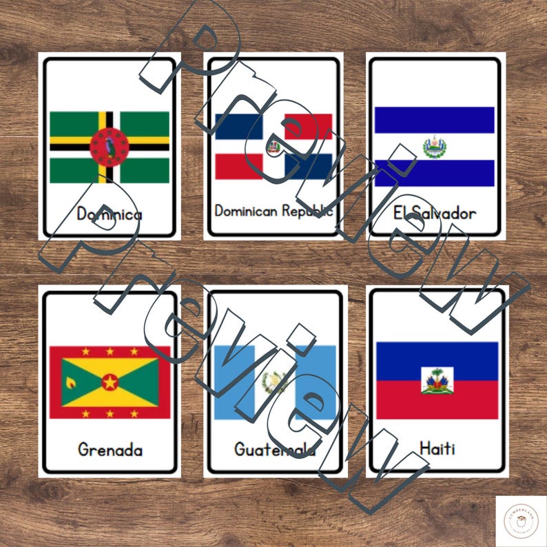 Flags of North America Flashcards | Geography Learning Cards | North ...